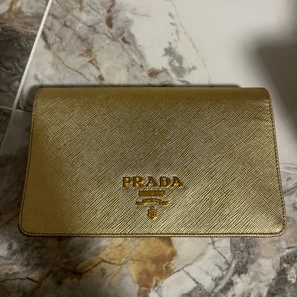 Prada | Bags | Prada Gold Small Handbag | Poshmark